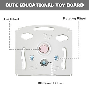 Albott Baby Playpen 22 Panel Baby playpen Folding Play Pen Kids Activity Center Safety Play Yard Home Adjustable Shape, Portable Design for Indoor Outdoor Use (Grey+White, 22 Panel)