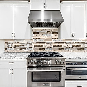 Art3d Peel and Stick Backsplash Tiles for Kitchen, 10-Sheet Stick on Wall Tiles for Kitchen Bathroom Laundry Room Back Splashes, 12 x 12 Inch, Brown Stone Design