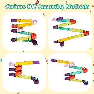 Uooser Bath Slide Toy for Kids Ages 4-8, Bathtub Toys for Toddlers, Track Shower Toys with Suction Cups, Duck Track Bath Toy, DIY Track Toys, Great Gift for Children Boys Girls, 44 PCS