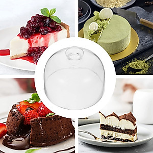 BESPORTBLE Glass Cake Dome Glass Round Cake Cover Food Plate Lid Clear Dust- Proof Cover for Home Baking Cake Dessert Display Platter Cover