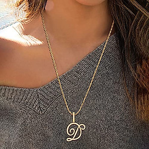 DITUDO Chain Necklace Jewelry Pendant Diamond Chain Pendant Letter Hip Women's Womens Long Fashion