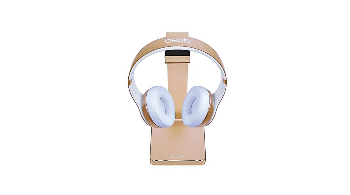 LUXA2 E-One Gold Solid-Metal Aluminum Universal Gaming Headphone Stand ...