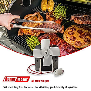 Grill Replacement Parts Kit Induction Fan,Upgraded 2.0 RPM Auger Motor, Fire Burn Pot and Hot Rod Ignitor, Power Cord Compatible with Traeger Pit Boss Z Grills Camp Chef Wood Pellet Grills