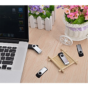 USB Flash Drive 2GB 20 Pack, Bulk USB 2.0 Flash Drives Thumb Drive Swivel Memory Stick Jump Drive Pen Drive, Black, 2 GB, 20 Pieces