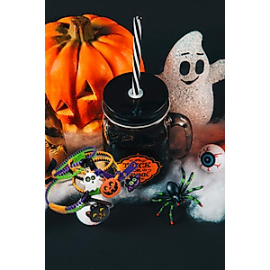 UpBrands Halloween Party Favor For Kids Zipper Bracelets Bulk Set, Kit for Birthday, Goodie Bags & Pinata Filler, Halloween Basket Stuffers, Fidget Toys, Sensory Friendship Jewelry (24 Pack)