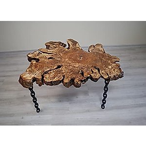 Live Edge Olive Tree Root Amazing Naturally Form Wood Slab, Big Coffee Table 79X 77 cm (Handmade)