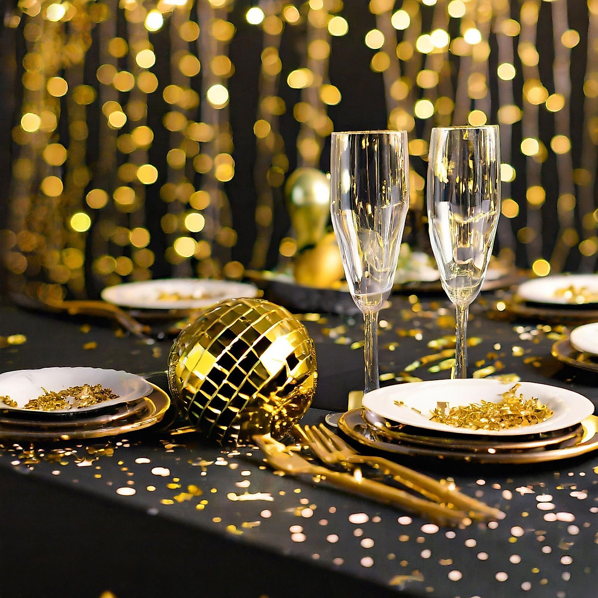 Juvale 3 Pack Black Plastic Tablecloth for Rectangle Tables, 54 x 108 Inches, Disposable Tablecloth Cover for Birthday, Halloween & Graduation Party Table Decorations