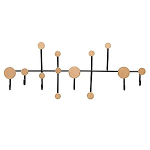 rUrEu Wall Shelf,Metal Coat Rack Wall Mounted with 6 Hooks, Decorative Wall Hooks, Coat Hangers for Entryway Kitchen Bedroom,Niture Accessories