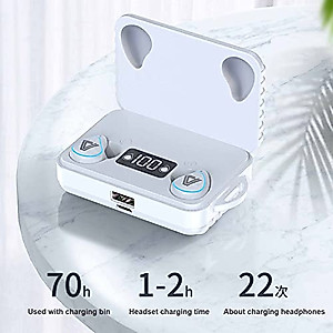 Wireless Bluetooth Headphones, with Charging Case, LCD Display, Noise Cancelling Microphone, HiFi Stereo Sound, 2000 mAh Charging Box, for Sport, Gaming