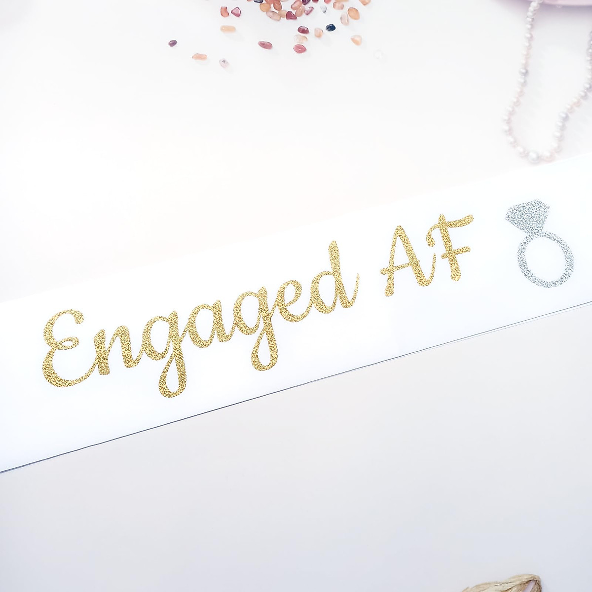 Magnusson's Garden Engaged AF Sash, I Said Yes Couple Wedding Party, Bridal Shower, Bachelor, Bachelorette, Engagement Party Accessory, Engagement Gift for Women, Bride, Groom-to-Be, Future Mr and Mrs