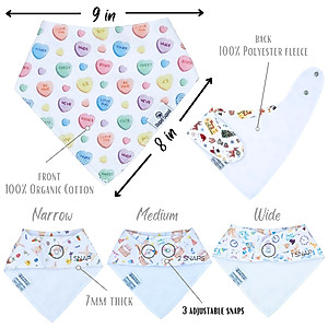 DiaperSquad's 10-Pack Baby Bibs for Drooling and Teething, Bibs for Boys, Baby Girl - Solid Cotton Baby Drool Bibs (Holiday)