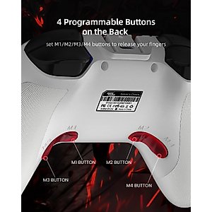 REDSTORM Switch Controllers, Wireless Switch Pro Controllers for Nintendo Switch/Switch Lite/OLED/Android/iOS/PC,Switch Remote Gamepad with 4 Programmable Buttons/Dual Vibration/Turbo/LED Light