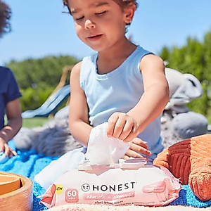 The Honest Company Nourish + Cleanse Benefit Wipes | Cleansing Multi-Tasking Wipes | 100% Plant-Based, Hypoallergenic | Sweet Almond, 60 Count