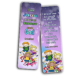 Powerful God Bible Verse Bookmarks for Kids (30 Pack) - Handy Powerful God Memory Verses for Kids to Learn and Memorize