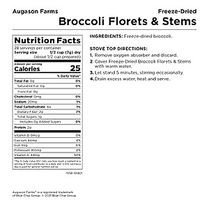 Mountain House Cooked Diced Chicken | Freeze Dried Survival & Emergency Food | #10 Can | Gluten-Free, 30235-Parent & Augason Farms Freeze Dried Broccoli Florets & Stems 7 oz No. 10 Can