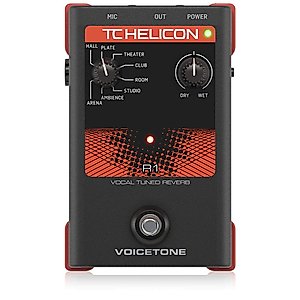 TC Helicon VOICETONE R1 Single-Button Stompbox for Studio-Quality Live Vocal Reverb