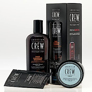 American Crew Fiber Duo, Includes Hair Fiber and Daily Cleansing Men's Shampoo with Shave Gel Sample 2 Count(Pack of 1)