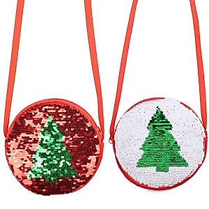 ABOOFAN 4 Pcs Shoulder Bag for Girls Xmas Messenger Bag Christmas Party Bag Fillers Kids Change Purse Christmas Coin Bag Christmas Coin Pouch Kids Messenger Bag Christmas Tree Child Wallet