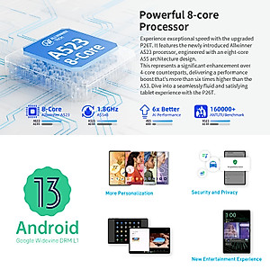 TECLAST 10 Inch Android 13 Tablet, P26T Tablets 8GB RAM+128GB ROM 1TB TF, WiFi 5G/2.4G, Octa core, 1280 * 800 HD Touch Screen, BT 5.2, Google GMS, 6000mAh, Dual Camera, OTG, Type C, with Case