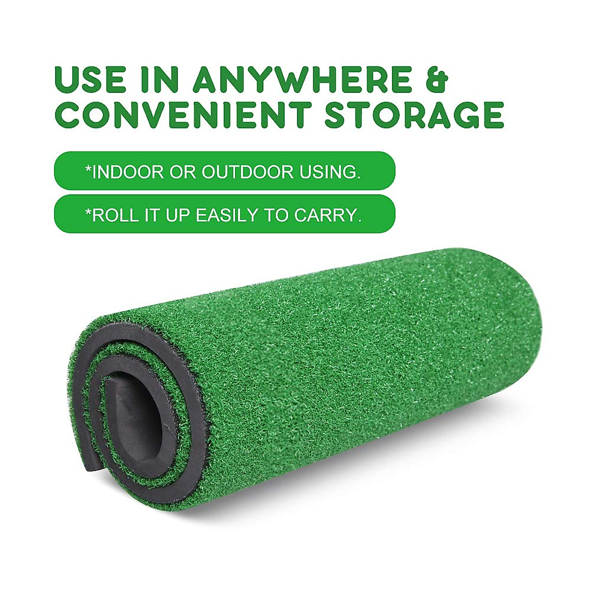 TRUEDAYS Golf Mat - Artificial Turf Golf Mat with Non-Slip Foam - 12“ x 24“ Golf Hitting Mat for Indoor and Outdoor Practice (Includes Rubber Tee Holder and Tees)