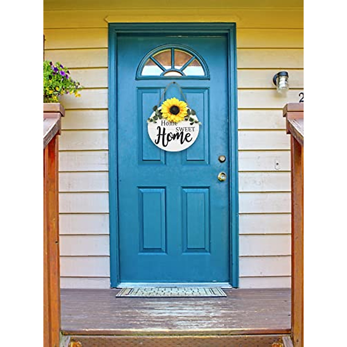 Wood Bead Garland with Tassel, Welcome Sign for Front Door, 2pcs