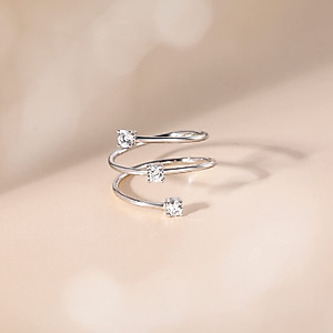 Mameloly Wedding Bands for Women Silver Thin Stackable Cubic Zirconia Dainty CZ Engagement Rings for Her Size 8