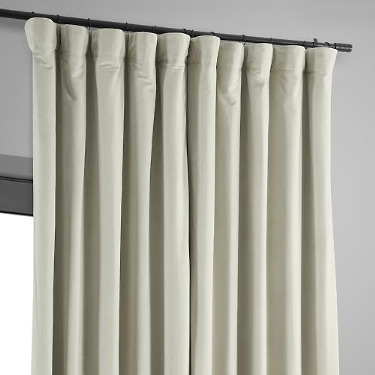 HPD Half Price Drapes Signature Velvet Thermal Blackout Curtains for Living Room 96 Inch Long (1 Panel) Rod Pocket Insulated Blackout Curtains for Bedroom Window Curtains, 100W x 96L, Off White