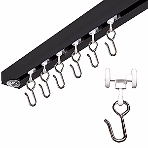 Room/Dividers/Now Ceiling Curtain Track Set - Comes with Track, Roller Hooks, Installation Hardware, Saw, and End Cap and Curtain Rail Ceiling Gliders Set - Plastic Body and Wheels with Steel Hook