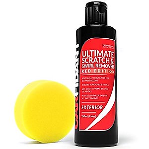 Carfidant Red Car Scratch Remover - Ultimate Scratch and Swirl Remover for Red Color Paints - Polish & Paint Restorer - Easily Repair Paint Scratches, Scratches, Water Spots! Car Buffer Kit