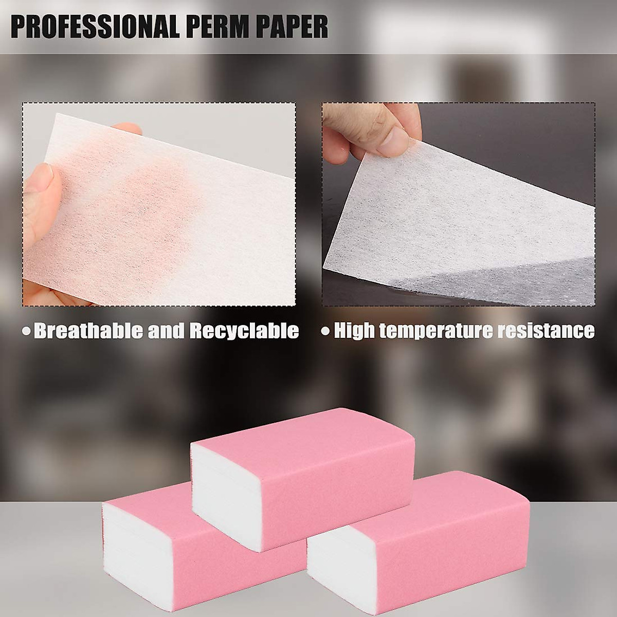 Beomeen Hair Perms Paper, 360 Sheets Salon Perm End Papers Hair Curling Paper Hairdressing Styling Tool for Hair Perming Hair Perm Rods Pads 3 Pack