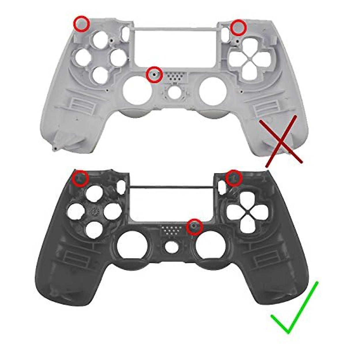 WPS Chrome Controller Case Collection Full Housing Shell + Full Buttons for PS4 Playstation Slim Pro (JDM-040) Controller (Chrome Red & Gold)