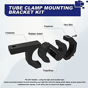 ASLONG 20 Inch LED Light Bar Combo Beam Offroad Driving Light + 2x 4inch White/Amber Yellow LED Pods Strobe Lights + Tube Clamp Mounting Bracket UTV Flag Mount Whip Light Mount w/Wiring for Pickup 4WD