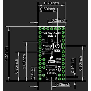 SparkFun Qwiic Shield Compatible with Teensy (not Included) - 4.0, 3.2, or LC Footprint Compatible - 3.3V