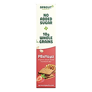 Sprout Organics PB & Yayz Sandwich Bars Peanut Butter & Strawberry, Organic Gluten Free Toddler Snack