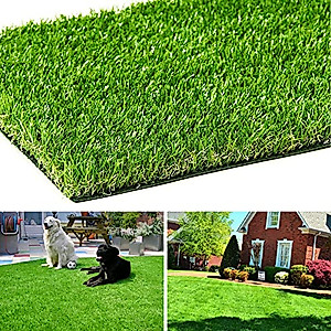 AYOHA Artificial Turf 4' x 5' with Drainage, 1.38 Inch Realistic Fake Grass Rug Indoor Outdoor Lawn Landscape for Garden, Balcony, Patio, Synthetic Grass Mat for Dogs, Customized