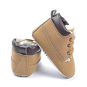 Baby Boy's Girls Warm Snow Short Boots First Walkers Shoes 0-18 Months(Brown,0-6months)