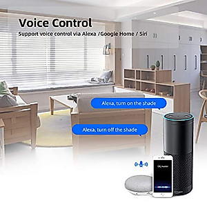 Blindsmart Smart Blinds Motor 110V Roller Shade DIY Motorization Kit for Window Blinds Compatible with Alexa Google Home Control for Roller Shade Tube 40/50/55 mm (50mm Tube, with 9-Channel Remote)