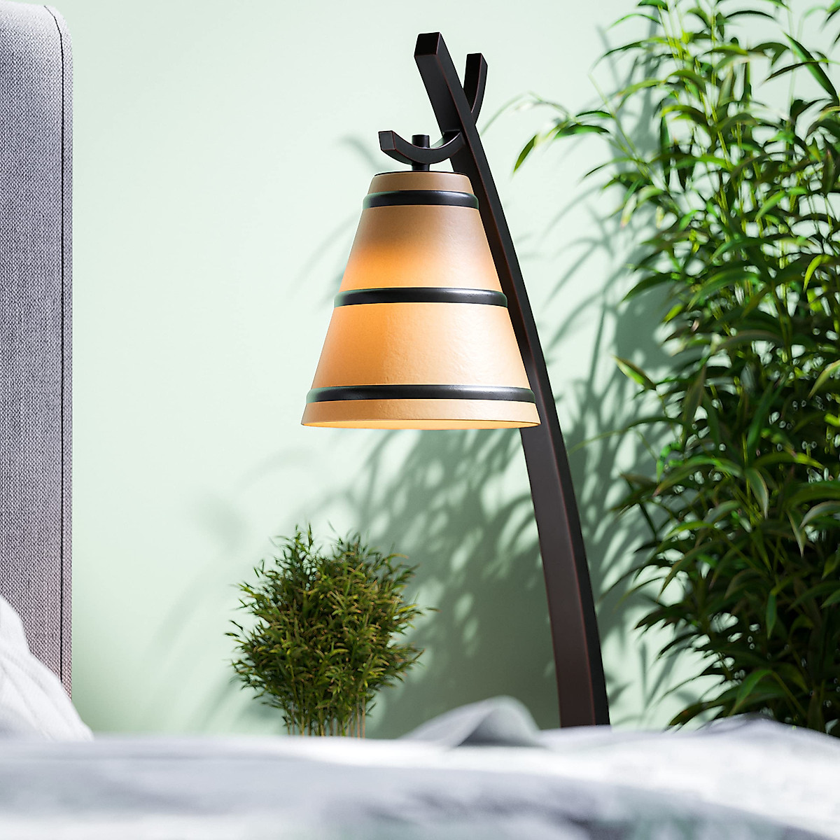 Kenroy Home 03332 Wright 1 Light Table Lamp with Oil Rubbed Bronze Finish, Casual Style, 24" Height, 13.5" Width, 7" Depth