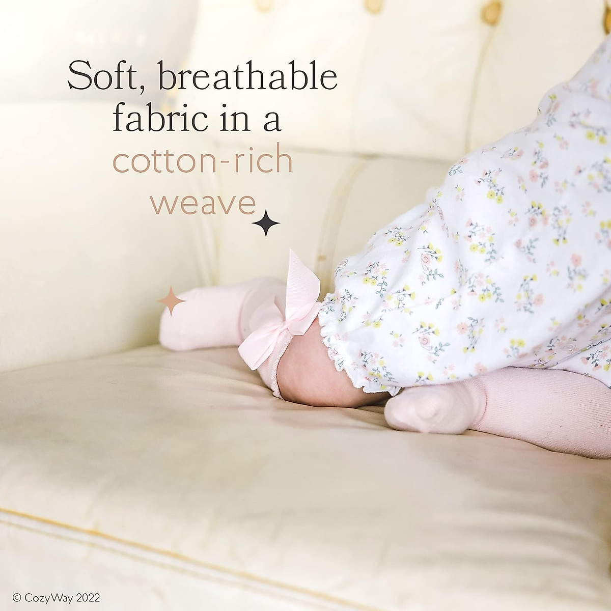 CozyWay Baby Knee High Bow Socks For Baby Girls Infant 0-9 Months 3-3 Pack