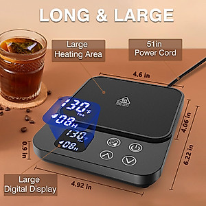 HOSCARER Mug Warmer Gifts for Men - 36W Faster Heating Coffee Cup Warmer for Desk Tea Lovers Gift Ideas Coffee Accessories Candle Warmers Plate w/Auto On/Off Mugs Heater Electric Smart Gadgets(Black)