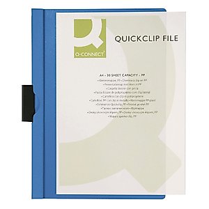 Q-Connect KF00462 Assorted Folders Clip File A4 Transparent Blue