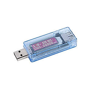 JESSINIE KWS-V20 USB Tester Voltmeter Ammeter Multimeter 3-9V 0-3A LCD Digital Display Power Battery Tester for Power Capacity Mobile Phone Charger with Blue Shell