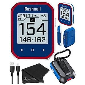 Bushnell Phantom 3 GPS Rangefinder Blue with BITE Magnetic Mount and GreenView with Wearable4U Lens Cleaning Cloth Bundle