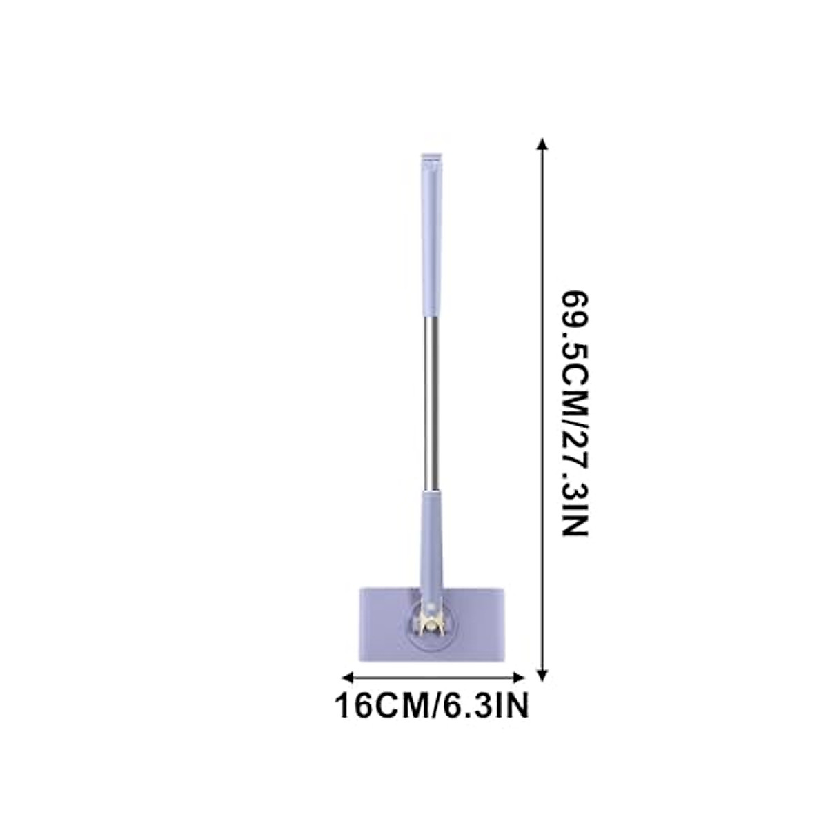 Automatic Cloth Changing Mini Mop, Hands-Free Mini Mop, 360°Rotating Head Portable Push-Pull Handle Design, Hands-Free Mini Mop Compatible with Face Towels, for Bathroom, Kitchen (Purple)