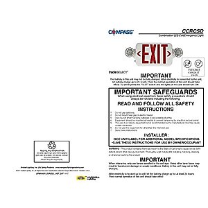 HUBBELL CCR, Remote Compatible Combination Outdoor Emergency Light and Red Letter Exit Sign, with 120/277VAC, 60Hz Input, 2 Fully Adjustable LED Lamps, 18 in x 2 in x 8.2 in, White