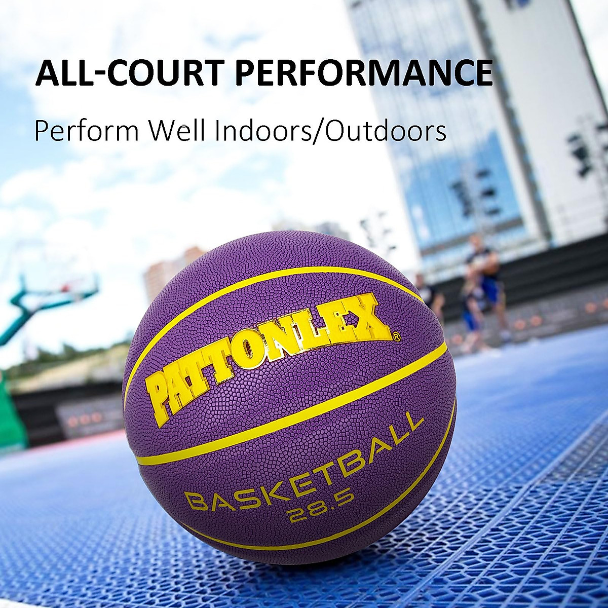 PATTONLEX Basketball Womens Size 6 28.5 Girls Basketball Ball Composite Leather Cover for Indoor Outdoor Basketball Game Or Traning （Purple）