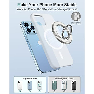 Weetla Magnetic Phone Ring for MagSafe, Magnetic Phone Grip, Phone Ring Holder Stand, Adjustable Kickstand for iPhone 14/13/12(Plus,Mini,Pro, Pro Max), Smartphone Accessories