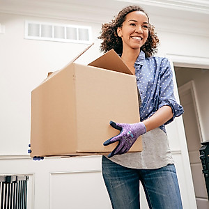 KAYGO Work Gloves for Women KGE19L Eco Friendly Gloves with Breathable Rubber Coated, 3 Pairs,Small,Purple