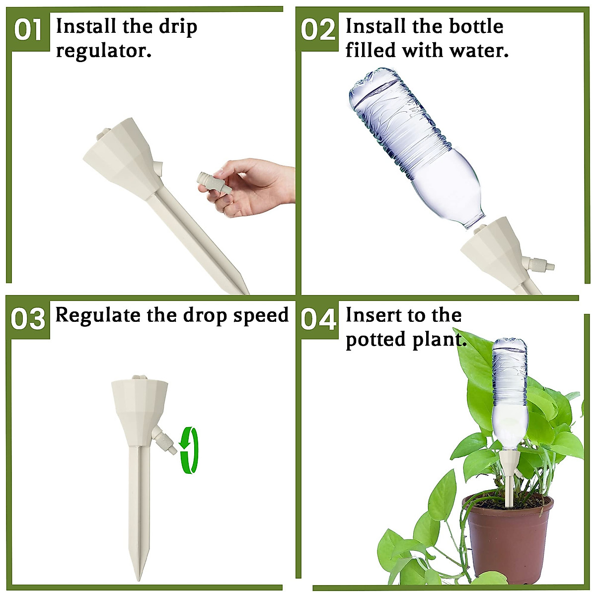MJOGEE 6 Self Watering Spikes, Slow Release Automatic Irrigation Control System, 47mm