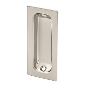 Prime-Line N 7342 3-1/4 in, Solid Brass with Satin Nickel Finish, (2-Pack) Rectangular Finger Pull